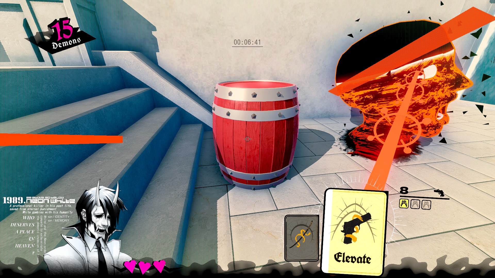 Neon White Review (PC) - Heavenly Illumination - Finger Guns